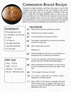 Communion Bread Recipe - Zion Evangelical Lutheran Church